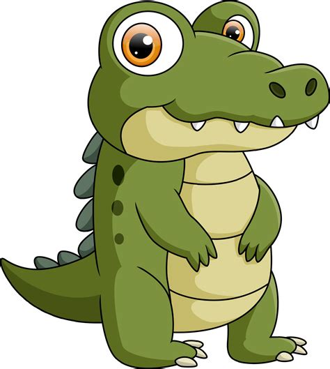Linda Bebé Cocodrilo Dibujos Animados En Blanco Antecedentes 24221636