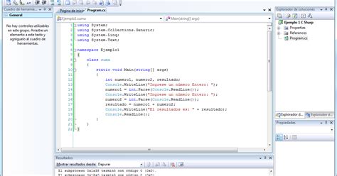 C SHARP C Suma De Dos Numeros Enteros C