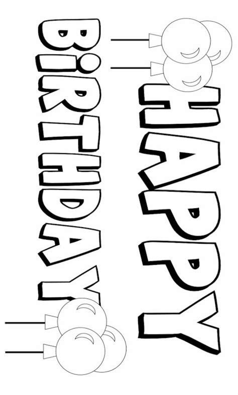 Happy Birthday Letters Coloring Pages
