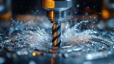 Precision Machining Process With Coolant Application In Industrial Manufacturing Environment