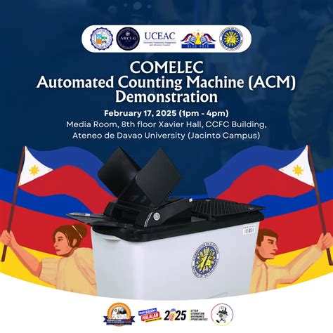 JOIN US FOR THE COMELEC AUTOMATED COUNTING MACHINE ACM DEMONSTRATION BlueVote
