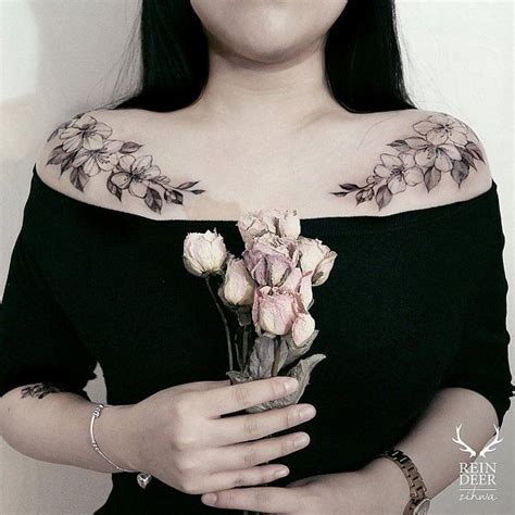 Flower Chest Tattoo For Women 65 Nice Chest Tattoo Ideas