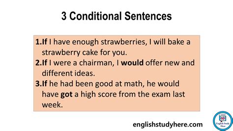 Examples Of Conditional Sentences English Study Here