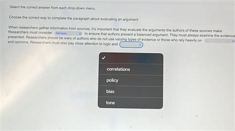 Select The Correct Answer Each Drop Down Menu Choose The Correct Way To Complete The Paragraph
