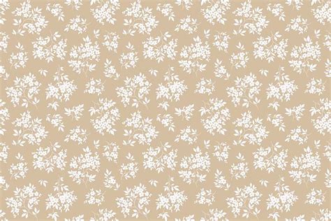 Light Beige Liberty Style Small White Flowers Wallpaper Mural Magicdecor®