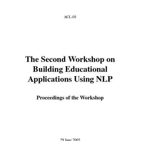 Proceedings Of The Second Workshop On Building Educational Applications