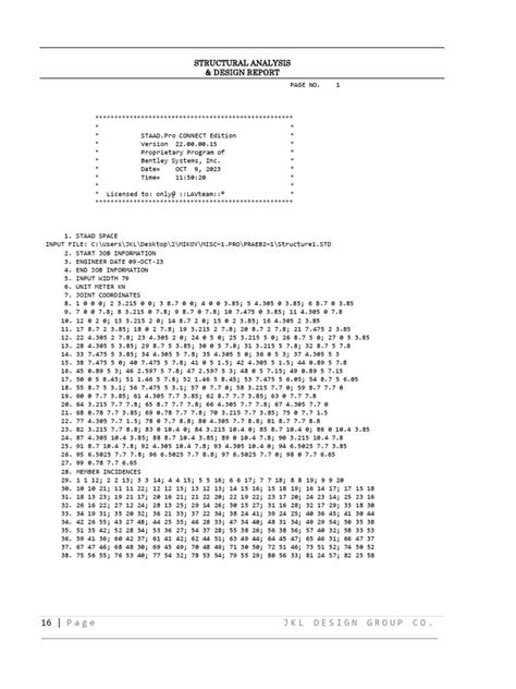 Staad Output Pdf Applied Mathematics Analysis
