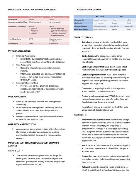 COST Accounting Module 1 4 MODULE 1 INTRODUCTION TO COST ACCOUNTING TYPES OF ACCOUNTING