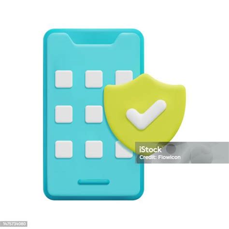 보안 방패 아이콘 벡터가 있는 3d 스마트폰 흰색 배경에 격리 3d 사이버 보안 및 인터넷 보안 개념 만화 최소한의 스타일 3d 아이콘 벡터 렌더링 그림입니다 3차원 형태에