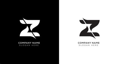 추상 문자 Z 로고 디자인의 우아한 프리미엄 벡터