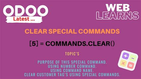 Weblearns On Linkedin Odoo Relational Field Weblearns Odootutorial Clear Special Command