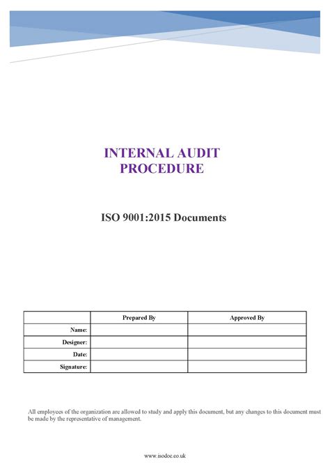 Internal Audit Procedure Isodoc Documentation Toolkit Internal Audit Procedure Isodoc Documentation Toolkit