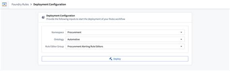 Foundry Rules • Deploy • Deploy Workflow • Palantir