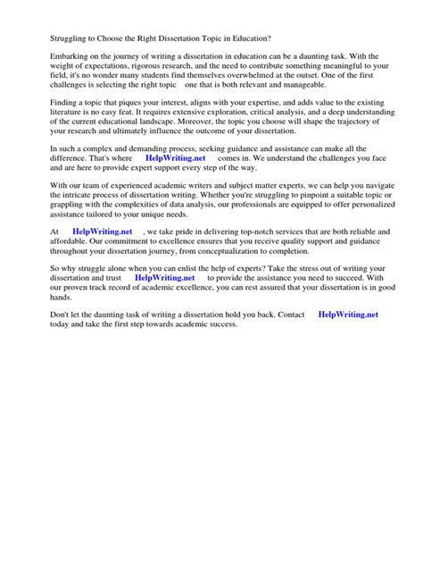 Sample Dissertation Topics In Education Pdf Thesis Psychology