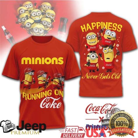 Minions X Coca Cola Running On Coke Happiness Graphic T Shirt Teejeep