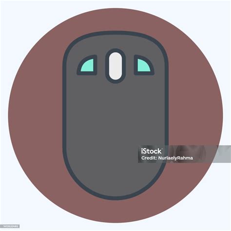 아이콘 마우스 컴퓨터 구성 요소 기호에 적합합니다 컬러 메이트 스타일 편집 가능한 간단한 디자인 디자인 템플릿 벡터 간단한 그림