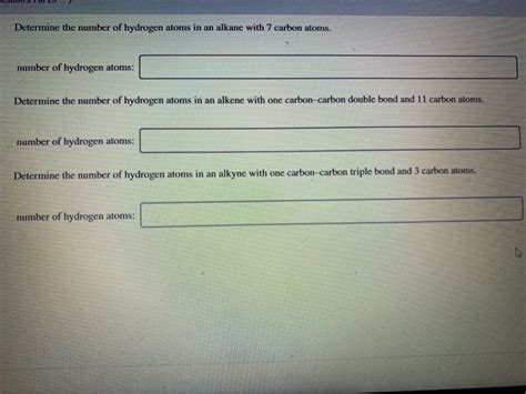 Solved Determine The Number Of Hydrogen Atoms In An Alkane