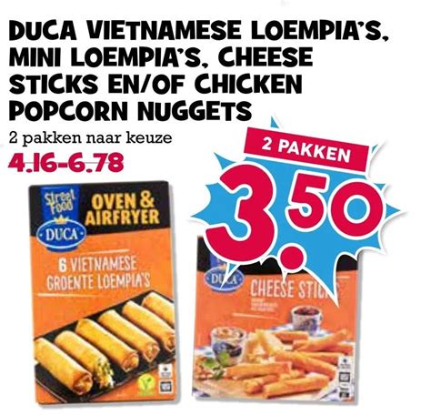 Duca Vietnamese Loempias Mini Loempias Cheese Sticks En Of Chicken Popcorn Nuggets