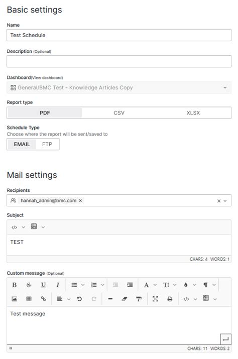 Bmc Helix Dashboards How To Schedule Dashboards With A Customized Time Range Knowledge