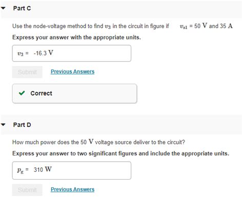 Solved Part A Use The Node Voltage Method To Find Vi In The
