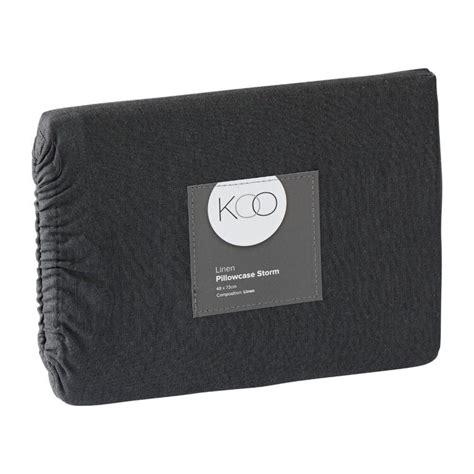Koo Washed Linen Standard Pillowcase Storm Spotlight Australia