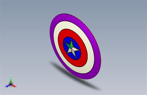 美国队长盾牌 SOLIDWORKS 模型图纸下载 懒石网