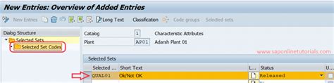 how to define selected sets in sap qm sap tutorials