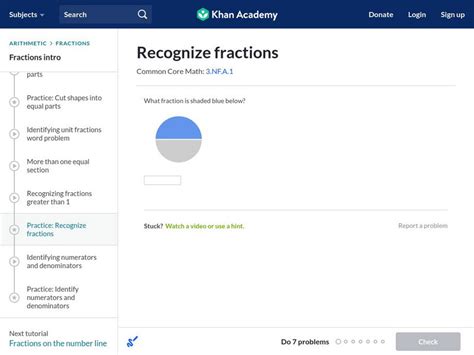 Khan Academy Recognize Fractions 1 Unknown Type For 2nd 4th Grade Lesson Planet