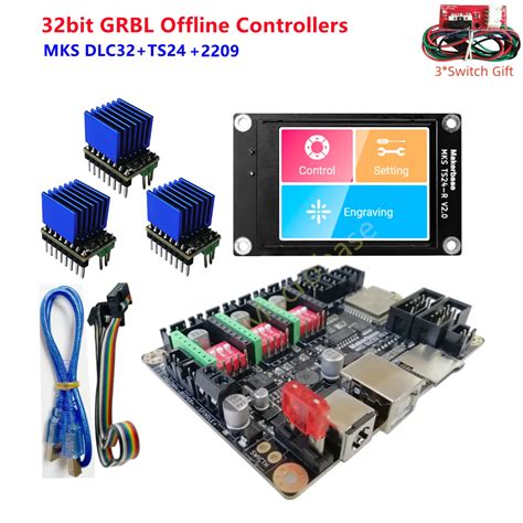Grbl 32 Bit Cnc Shield Controller Esp32 Wifi Mks Dlc32 Offline Control Panel Ts24 Touchscreen