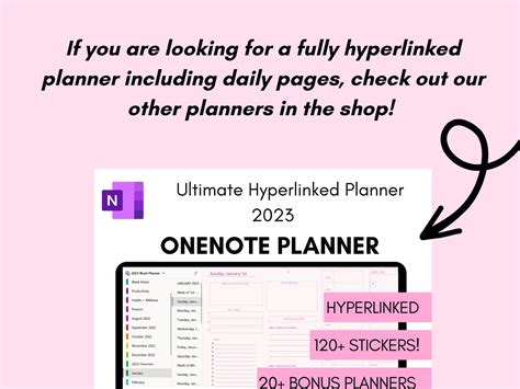 hyperlinked onenote planner onenote digital planner dated 2023 daily