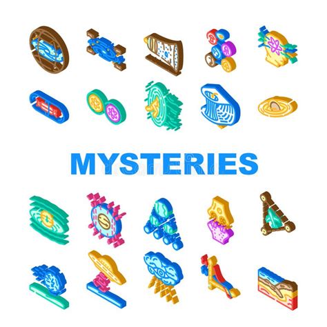 Unsolved Mysteries Question Ask Icons Set Vector Stock Vector
