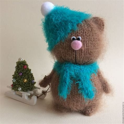 Новогодний декор Мишка с санками Декор под ёлку в интернет магазине Ярмарка Мастеров по цене