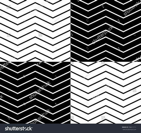 Zigzag Wavy Lines Seamless Monochrome Pattern Stock Vector Royalty Free 358211111 Shutterstock