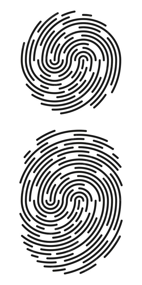 Premium Vector Fingerprint Identification Symbol Icon Set In Flat Style Security