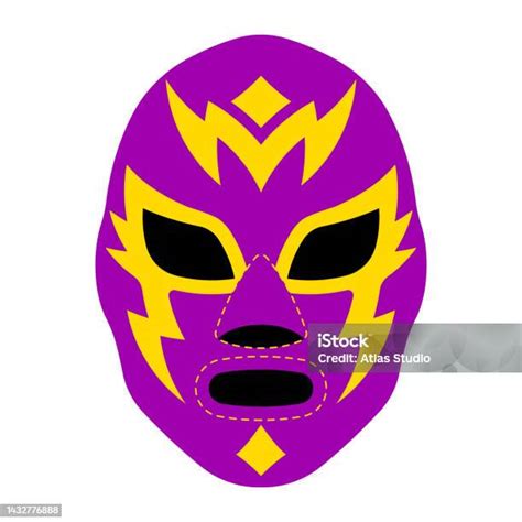 Luchador 마스크 멕시코 레슬링 루차 리브레 장식용 번개 기호가 있는 밝은 마스크입니다 레슬링 격투기에 대한 스톡 벡터