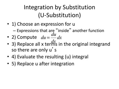 Ppt 5 6 Integration By Substitution Method U Substitution Thurs Feb 20 Powerpoint
