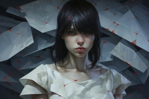 Premium Ai Image Woman With Sharp Edges Beautiful Illustration