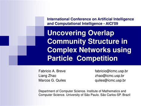Ppt Uncovering Overlap Community Structure In Complex Networks Using