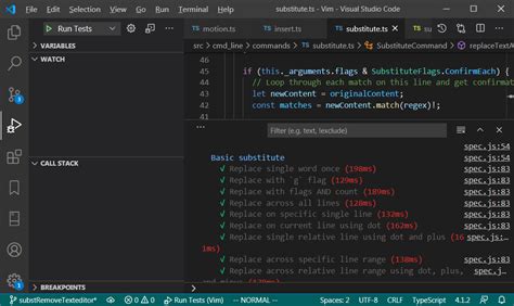 logging of test results does not work with latest vscode 1 53 2 · issue 6134 · vscodevim vim