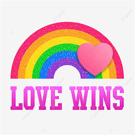 Lgbt Rainbow Colored Vector Art Png Lgbt Rainbow Love Wins Lettering