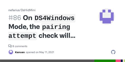 On DS4Windows Mode The Pairing Attempt Check Will Always Be Marked As Failed Issue 86