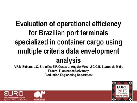 Pdf Evaluation Of Operational Efficiency For Brazilian Port Terminals Specialized In Container