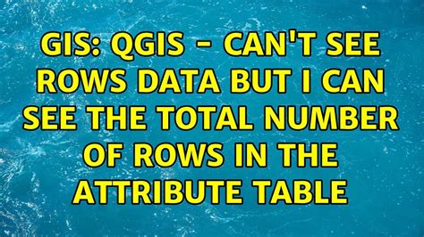 Gis Qgis Cant See Rows Data But I Can See The Total Number Of Rows In The Attribute Table