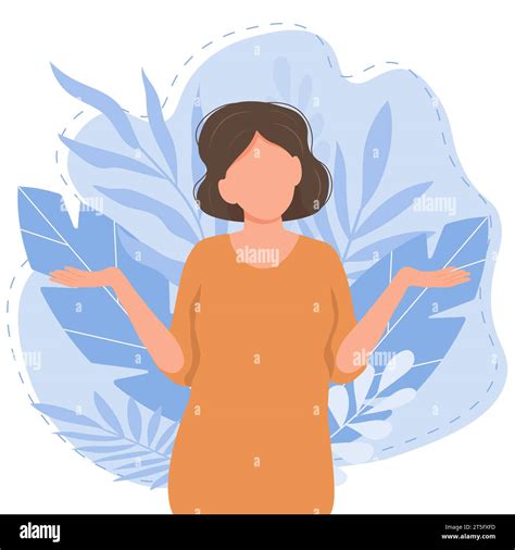 Woman Shrugging With A Curious Expression Doubt Or Question Vector Illustration In Flat Style
