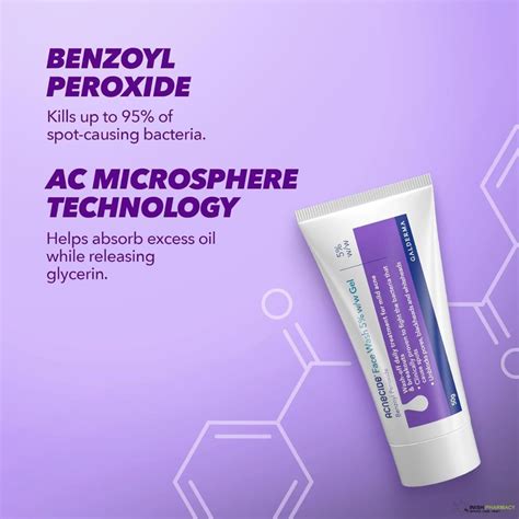 Acnecide 5 Benzoyl Peroxide Acne Treatment Wash Gel 50g Inish