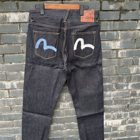 Evisu กางเกงยีนส์ขาตรงผู้ชายใหม่ Jacquard หลวมปักซิปกางเกงยีนส์ Bpy7 Shopee Thailand