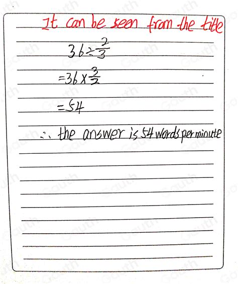 Solved Yousef Typed A 36 Word Paragraph In 23 Minute What Is His