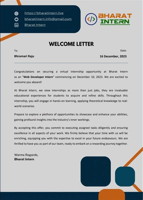 Bhramari Raju On Linkedin Internship Webdevelopment Learningjourney Bharatintern