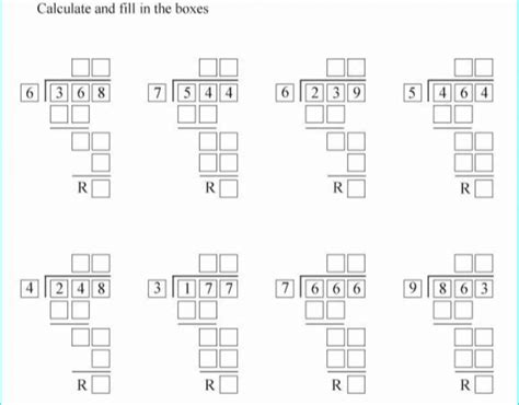 1 Digit Division Worksheets