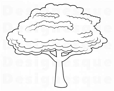 Tree Outline SVG Tree Svg Tree Clipart Tree Files For Etsy
